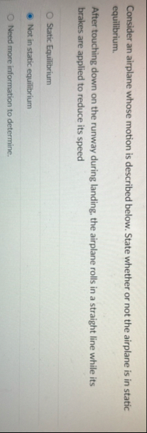 Solved Consider an airplane whose motion is described below. | Chegg.com