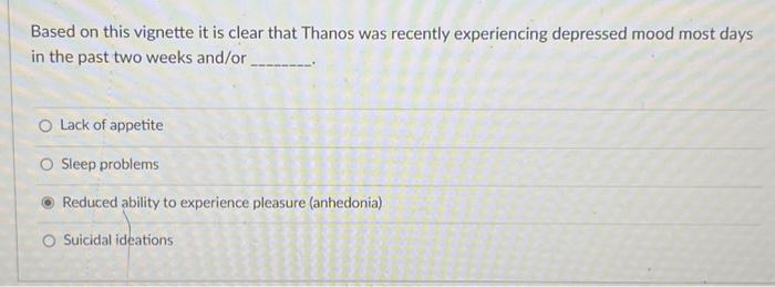 Solved Based on this vignette it is clear that Thanos was | Chegg.com