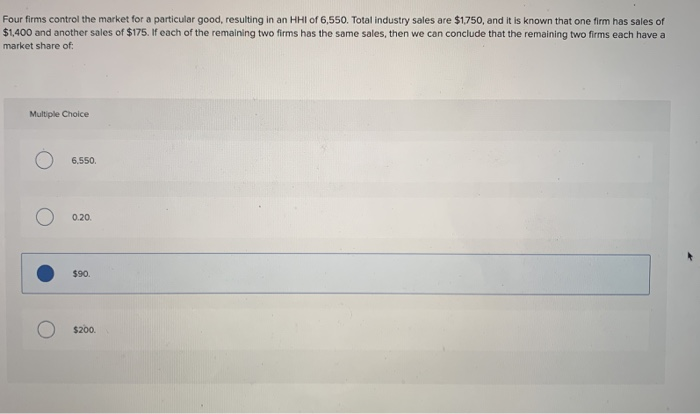 Solved Four firms control the market for a particular good, | Chegg.com