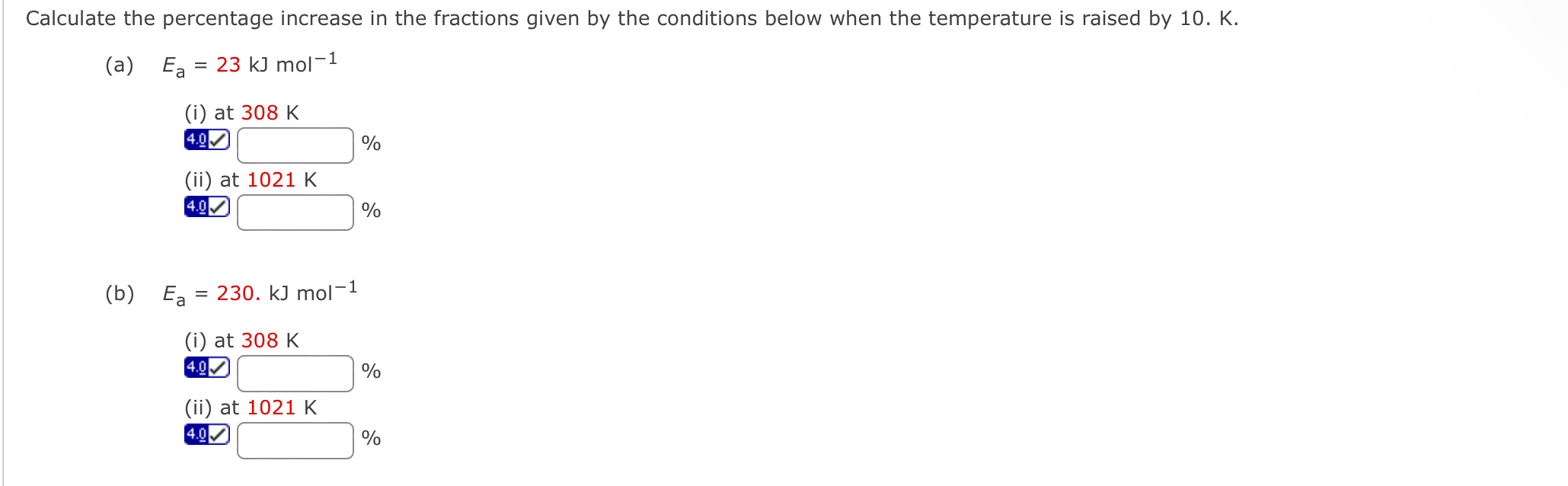 Solved Calculate the percentage increase in the fractions | Chegg.com