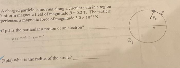 Solved A charged particle is moving along a circular path in | Chegg.com