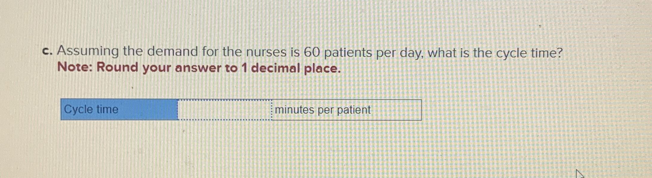 Solved c. ﻿Assuming the demand for the nurses is 60 | Chegg.com