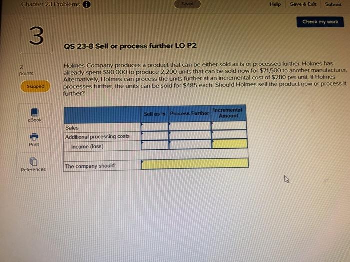 Solved Chapter 23 Problems Help Save And Exit Submit Check My 3326