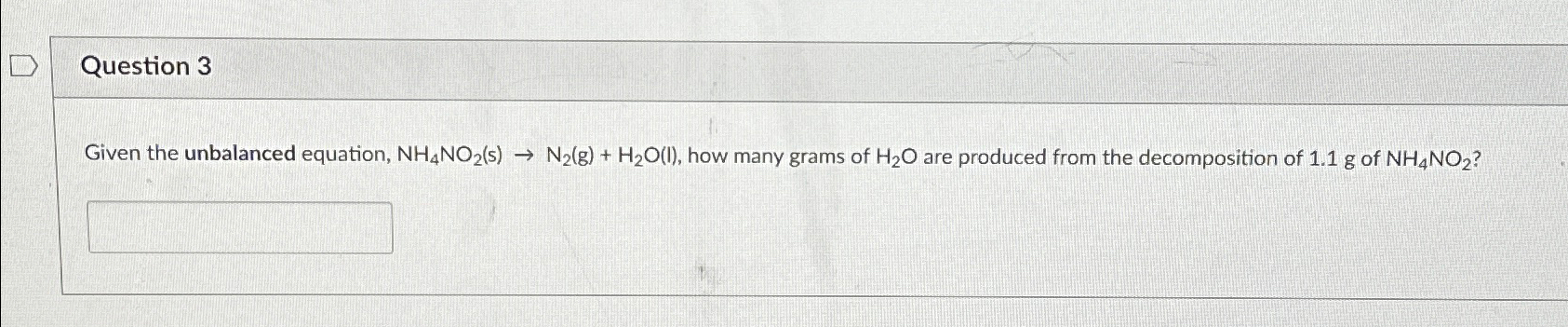 Question 3Given the unbalanced equation, | Chegg.com