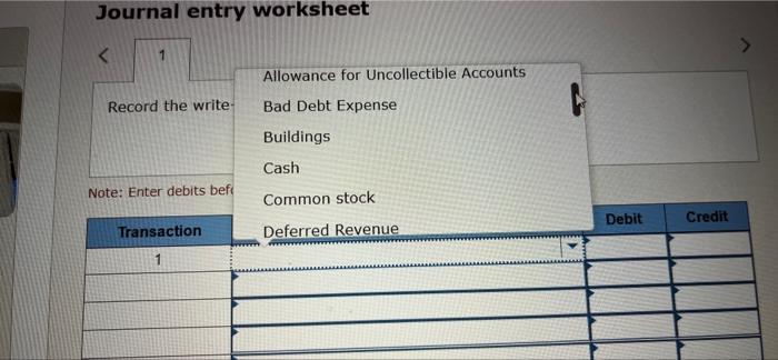 Solved Required: 1. Record the write-off to uncollectible | Chegg.com
