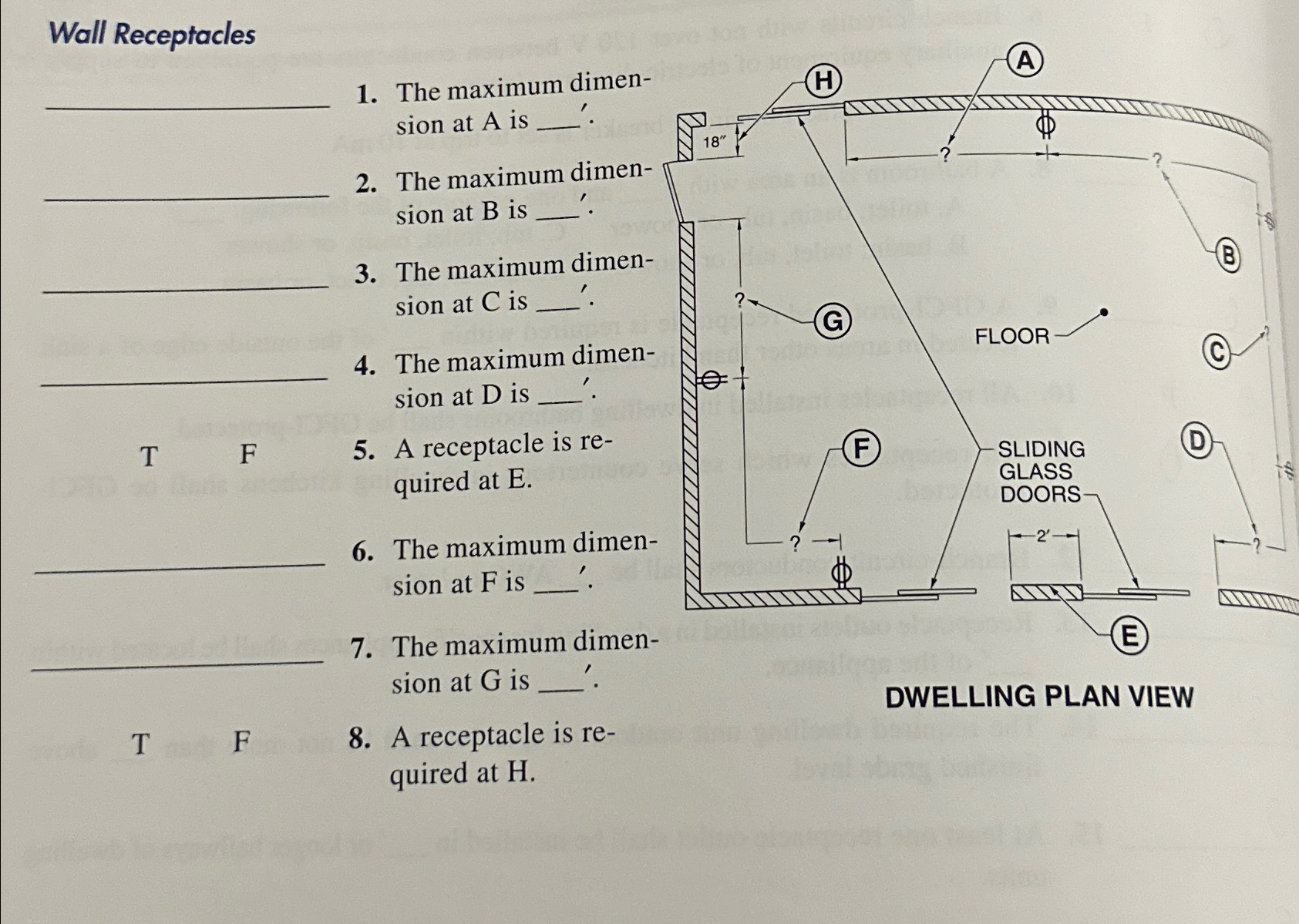 Wall ReceptaclesThe maximum dimension at A ﻿isThe | Chegg.com