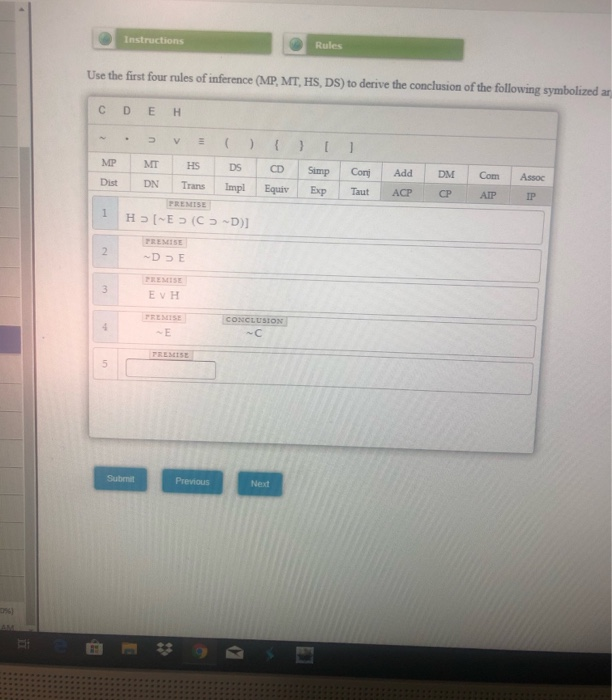 Solved Instructions Rules Use the first four rules of | Chegg.com