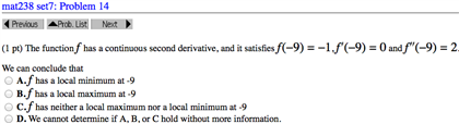 Solved The function f has a continuous second derivative, | Chegg.com