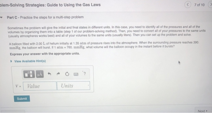 Solved blem-solving Strategies: Guide to Using the Gas Laws | Chegg.com