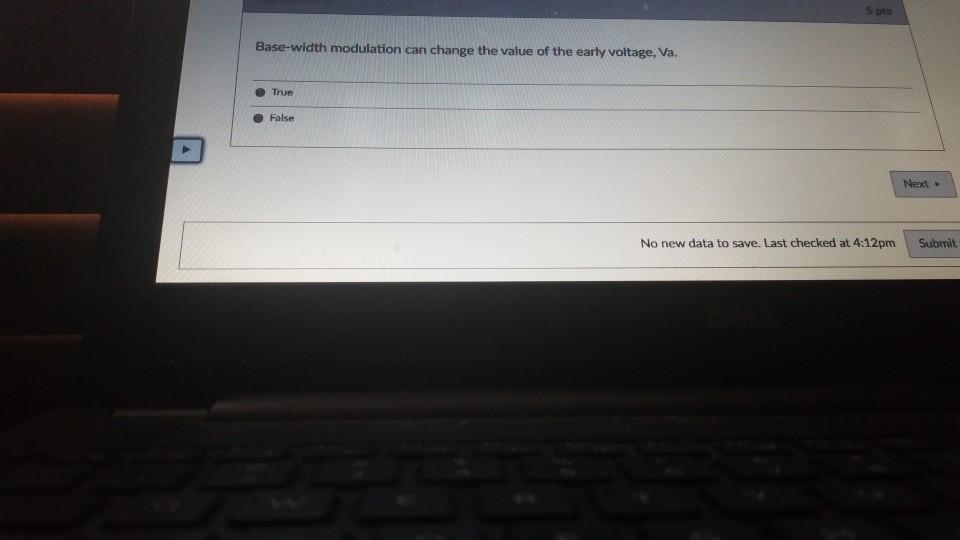 Solved Base-width modulation can change the value of the | Chegg.com