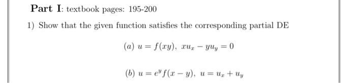Solved Part 1: textbook pages: 195-200 1) Show that the | Chegg.com