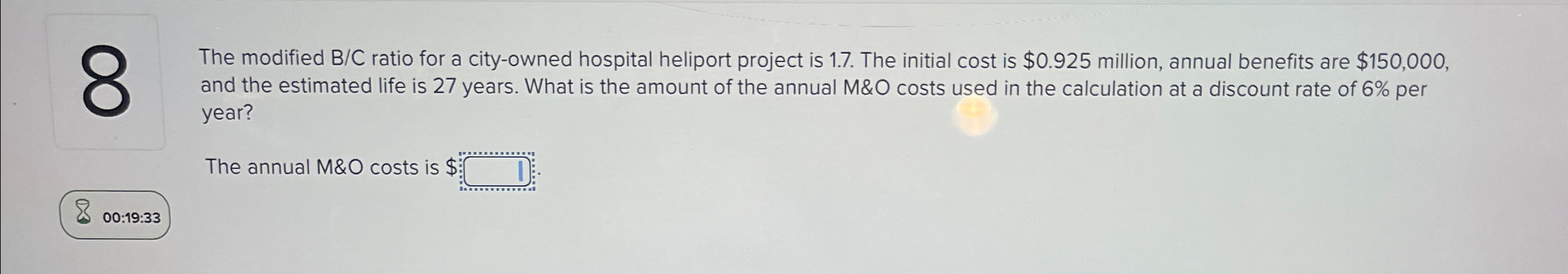 Solved The modified BC ﻿ratio for a city-owned hospital | Chegg.com