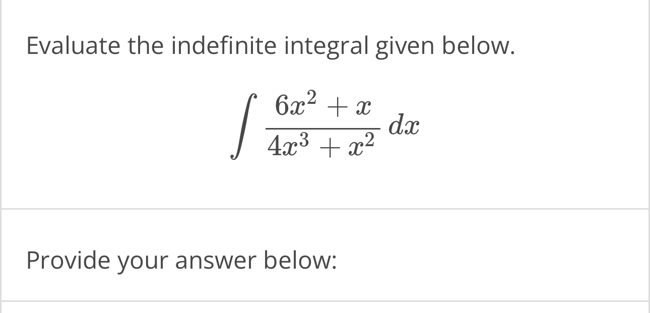 Solved Evaluate the indefinite integral given | Chegg.com