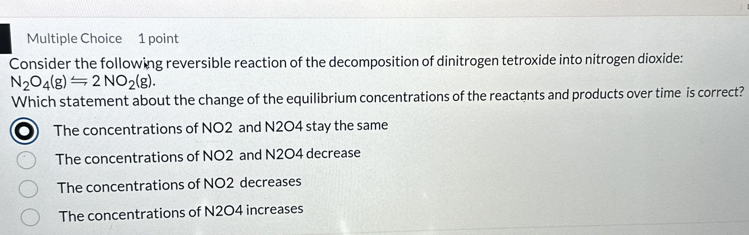 Solved Multiple Choice 1 ﻿pointConsider the following | Chegg.com