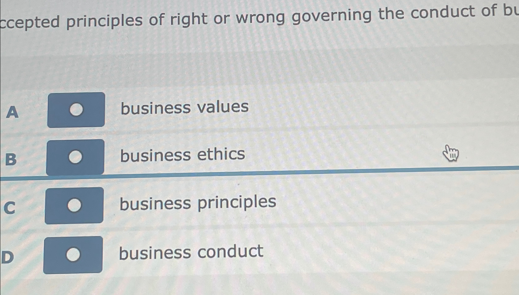 Solved ccepted principles of right or wrong governing the | Chegg.com
