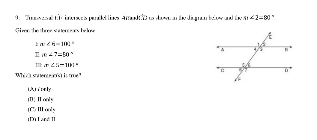 Solved Transversal E'F ﻿intersects parallel lines A'B ﻿and | Chegg.com
