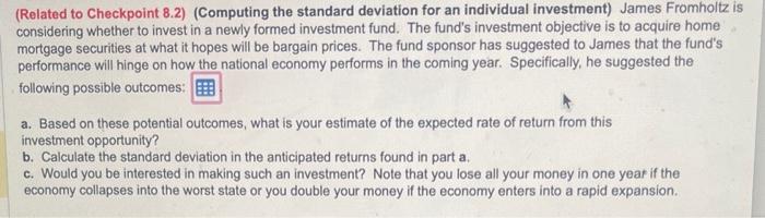 Solved (Related to Checkpoint 8.2) (Computing the standard | Chegg.com