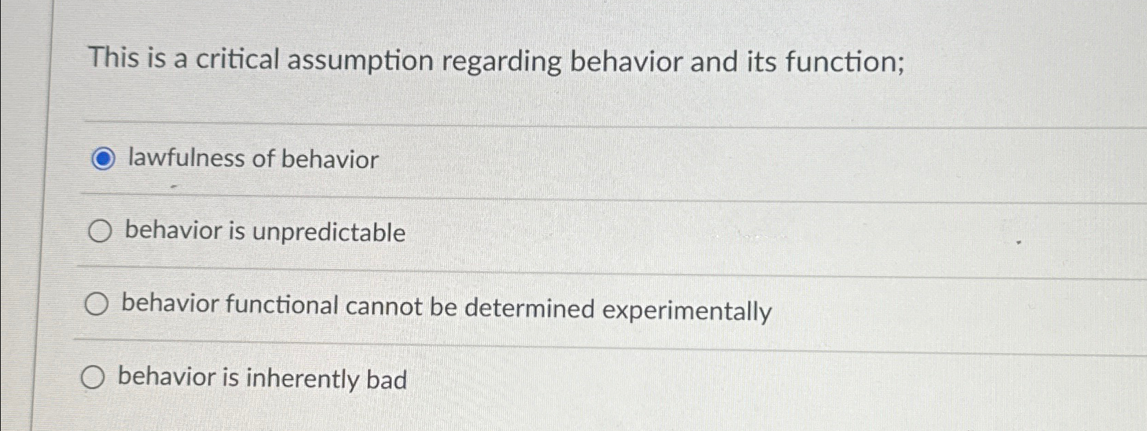 Solved This is a critical assumption regarding behavior and | Chegg.com