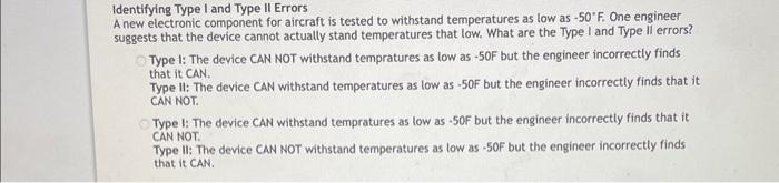 Solved Identifying Type I and Type II Errors A new | Chegg.com