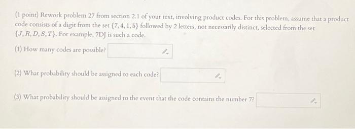 Solved (1 point) Rework problem 27 from section 2.1 of your | Chegg.com