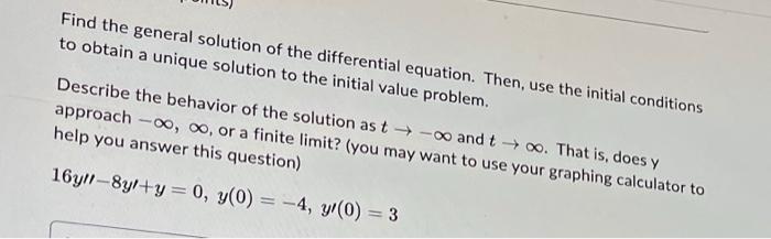 Solved Find the general solution of the differential | Chegg.com
