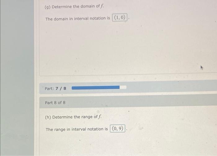 Solved Determine the domain and range of the function. Part | Chegg.com