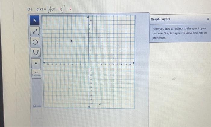 Solved g(x)=[21(x−1)]2−2 Graph Layers Atter you add an | Chegg.com