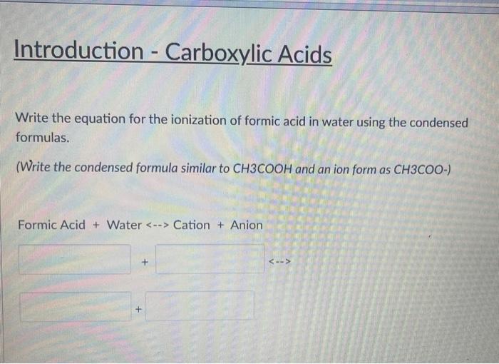 Solved Write the esterification reaction between formic acid | Chegg.com
