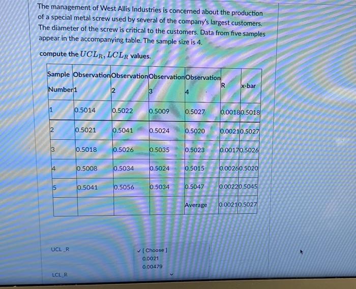 Solved Constants for calculating control limits for 7 and R | Chegg.com