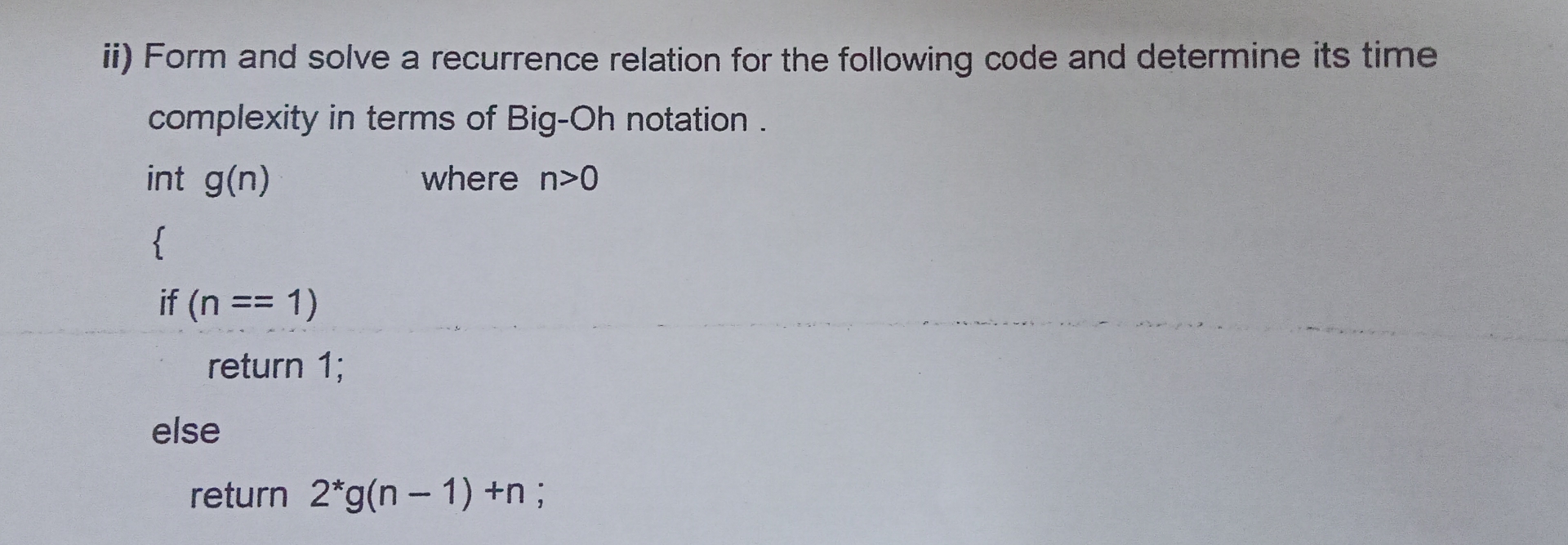 Solved ii) ﻿Form and solve a recurrence relation for the | Chegg.com