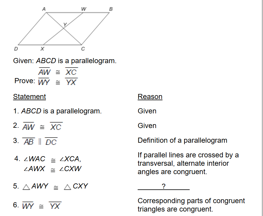 Solved Please find the missing step, reason for step #5 ﻿in | Chegg.com