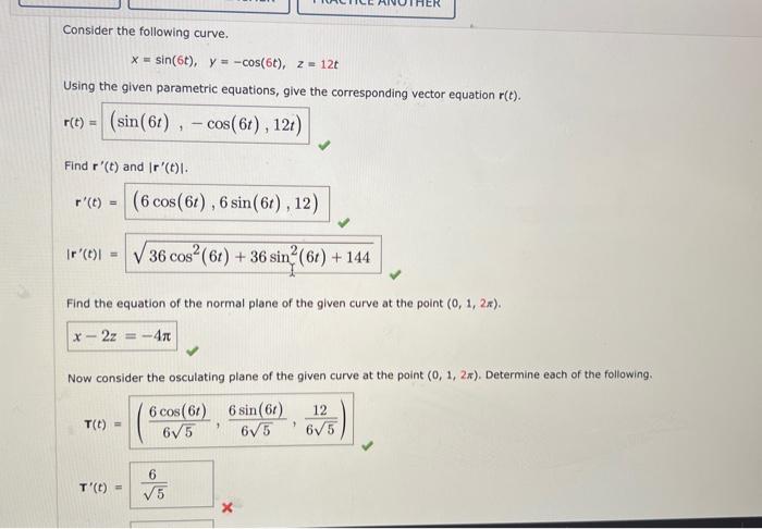 Solved Consider the following curve. | Chegg.com
