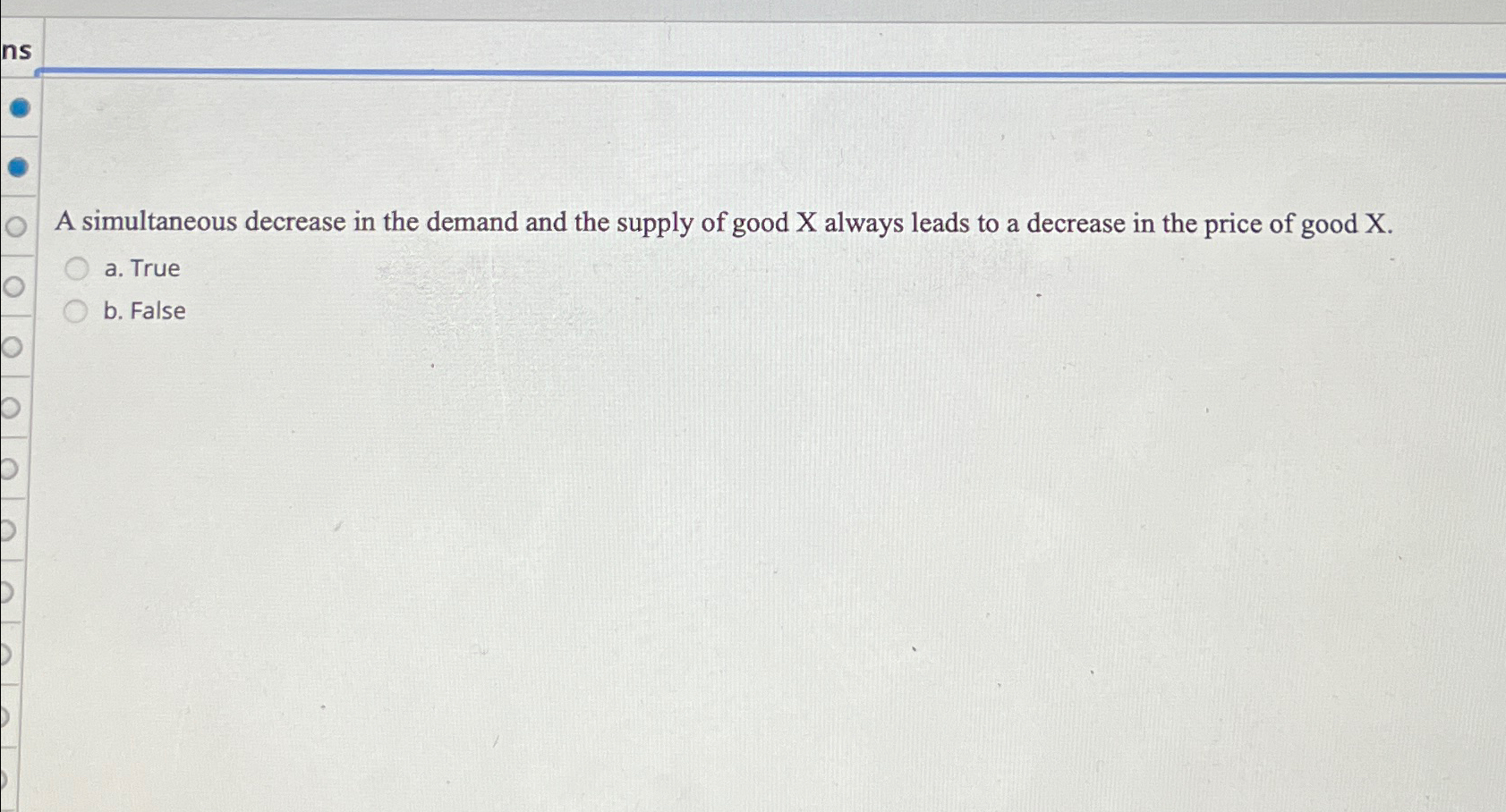 Solved A simultaneous decrease in the demand and the supply | Chegg.com
