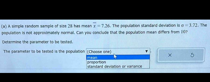 Solved (a) A simple random sample of size 28 has mean | Chegg.com