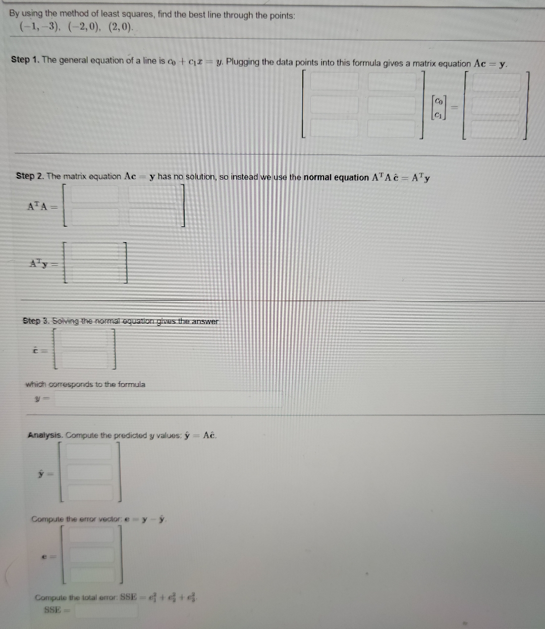 By using the method of least squares, find the best | Chegg.com