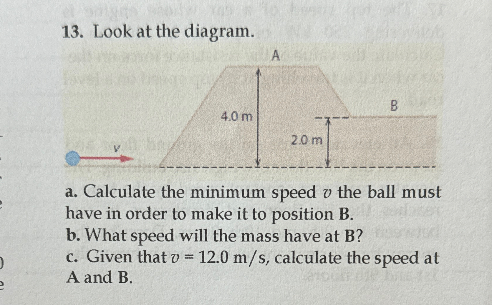 Solved Look at the diagram.a. ﻿Calculate the minimum speed v | Chegg.com
