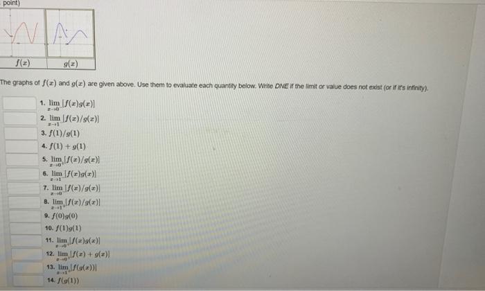 Solved he graphs of f(x) and g(x) are given above. Use them | Chegg.com