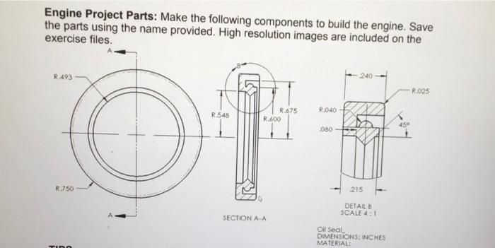 Solved Engine Project Parts: Make the following components | Chegg.com