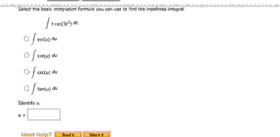 Solved Select the basic integration fomula you can use to | Chegg.com