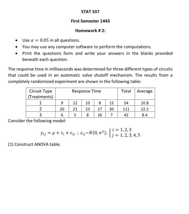 Solved STAT 337 First Semester 1443 Homework # 2: • Use a | Chegg.com Solved STAT 337 First Semester 1443 Homework # 2: • Use a | Chegg.com