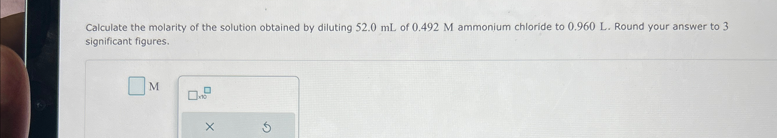 Solved Calculate the molarity of the solution obtained by | Chegg.com