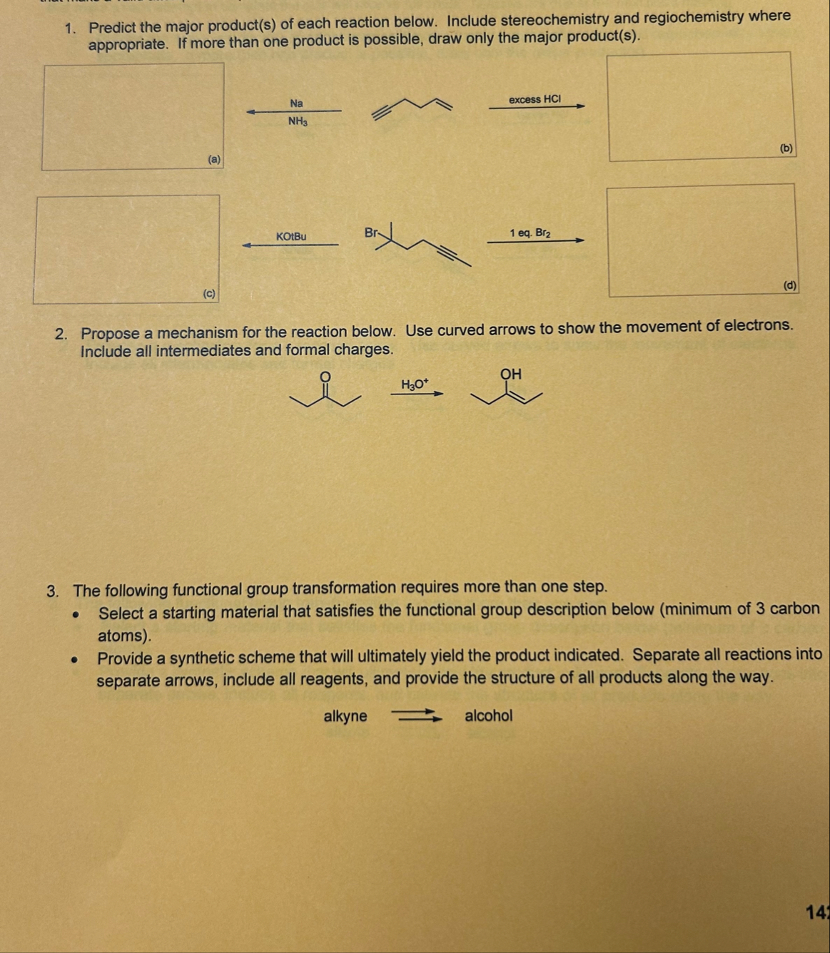 Solved Predict the major product(s) ﻿of each reaction below. | Chegg.com
