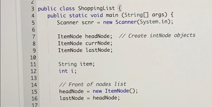 Solved 8.8 LAB: Grocery shopping list (linked list: | Chegg.com Solved 8.8 LAB: Grocery shopping list (linked list: | Chegg.com