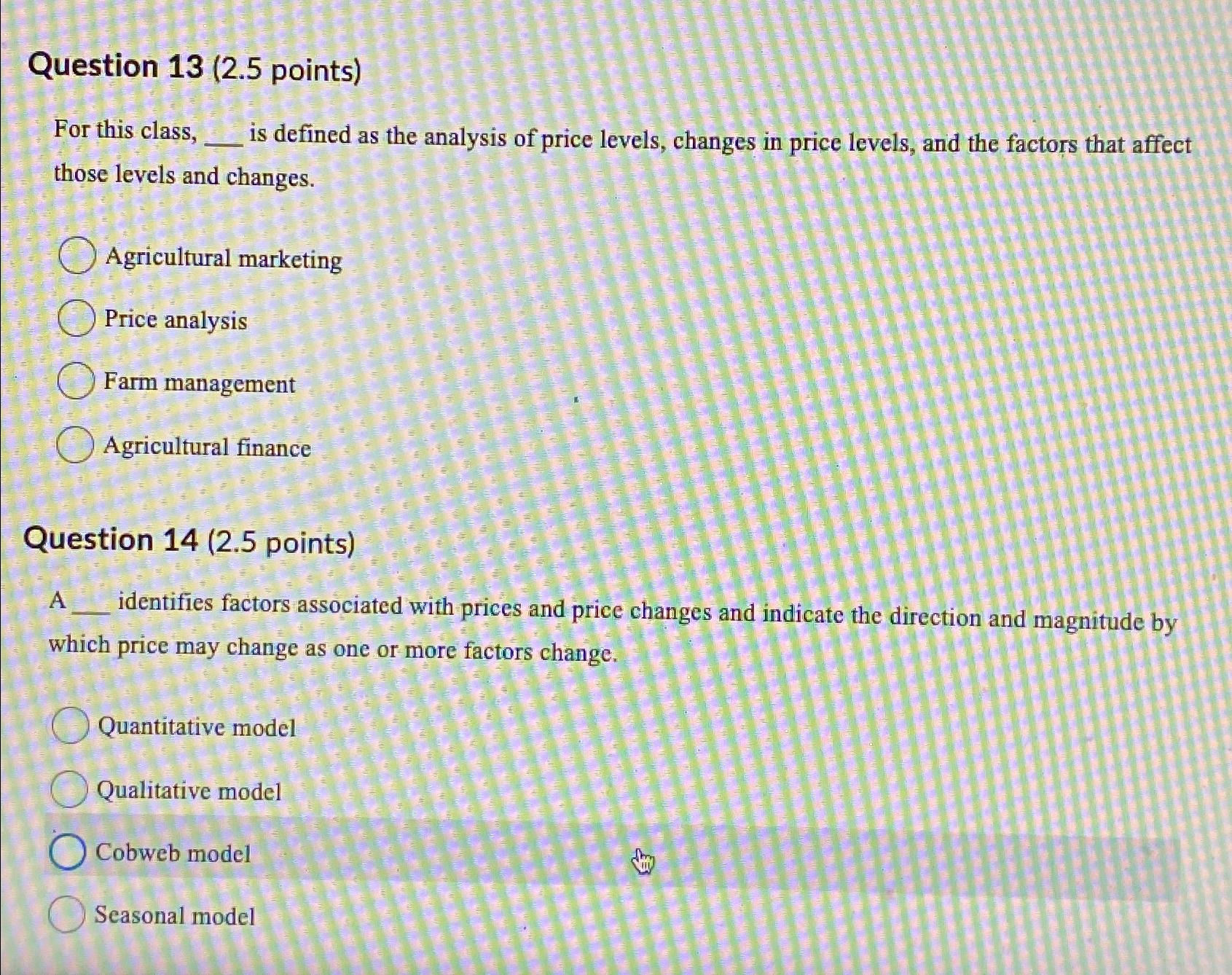 Solved Question 13 (2.5 points)For this class, is defined | Chegg.com Solved Question 13 (2.5 points)For this class, is defined | Chegg.com