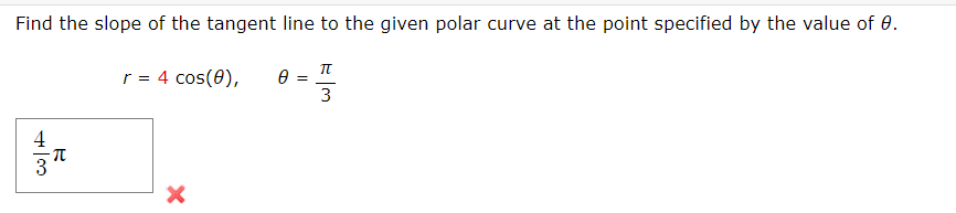 Solved Find the slope of the tangent line to the given polar | Chegg.com