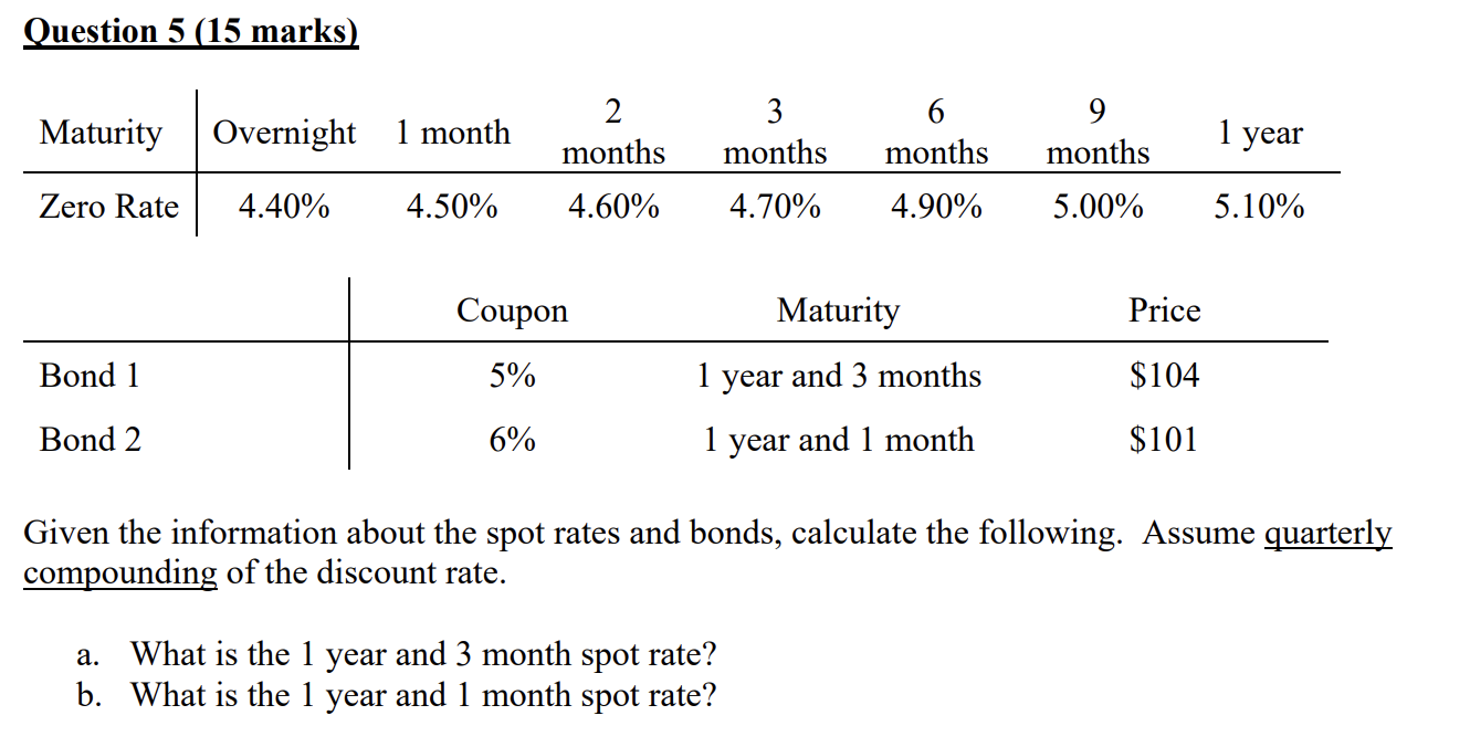 Solved Question 5 ( 15 ﻿marks)Given the information about | Chegg.com