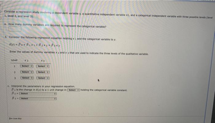 Solved Consider a regression study involving a dependent | Chegg.com