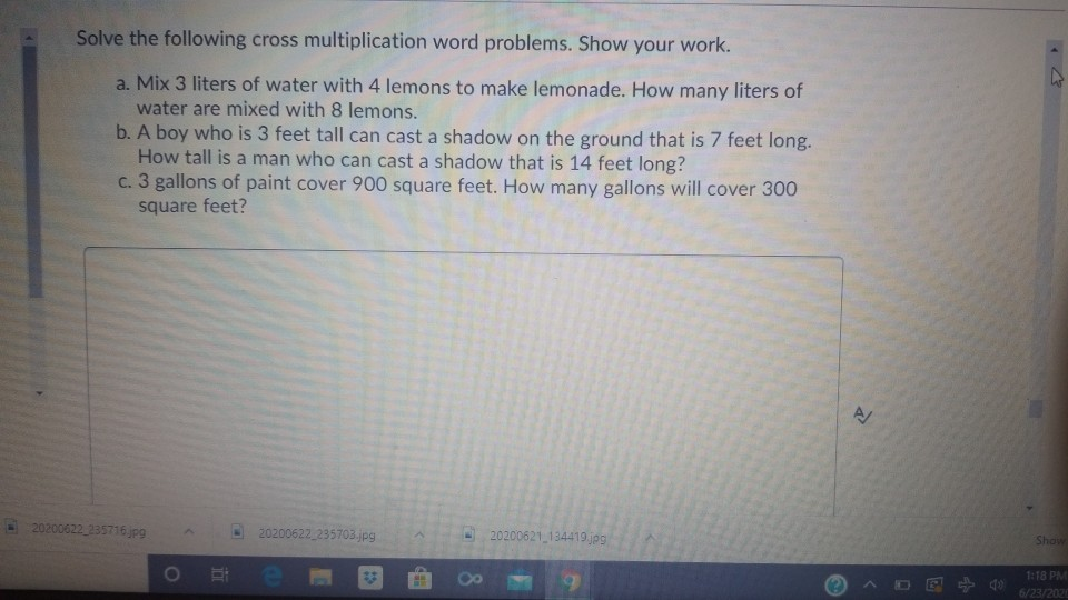 Solved Solve the following cross multiplication word | Chegg.com