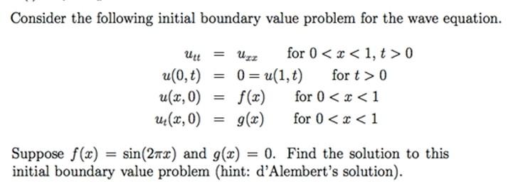 Solved Consider the following initial boundary value problem | Chegg.com