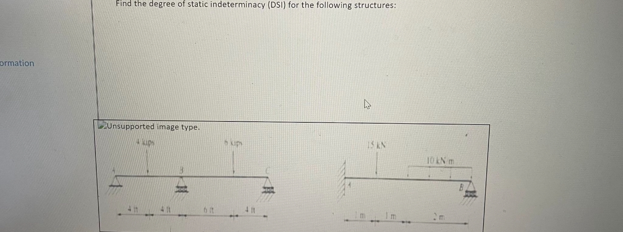 Solved Find the degree of static indeterminacy (DSI) ﻿for | Chegg.com